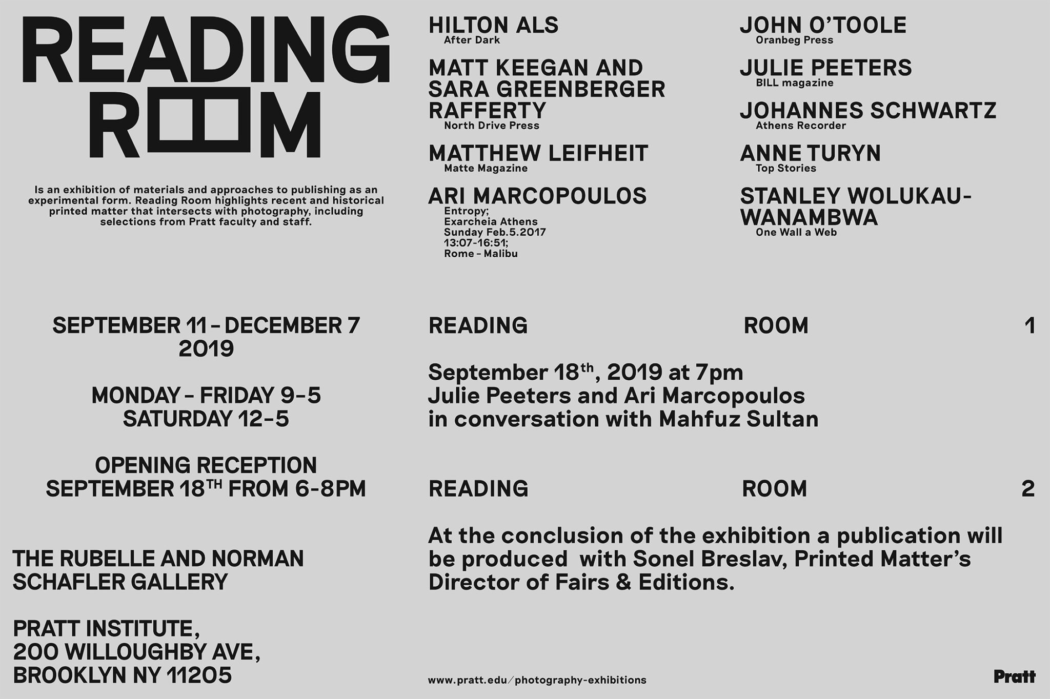 Opening Reception: Reading Room