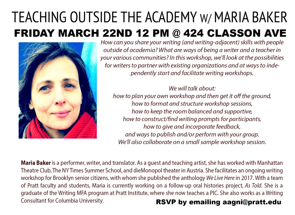Teaching Outside The Academy with Maria Baker