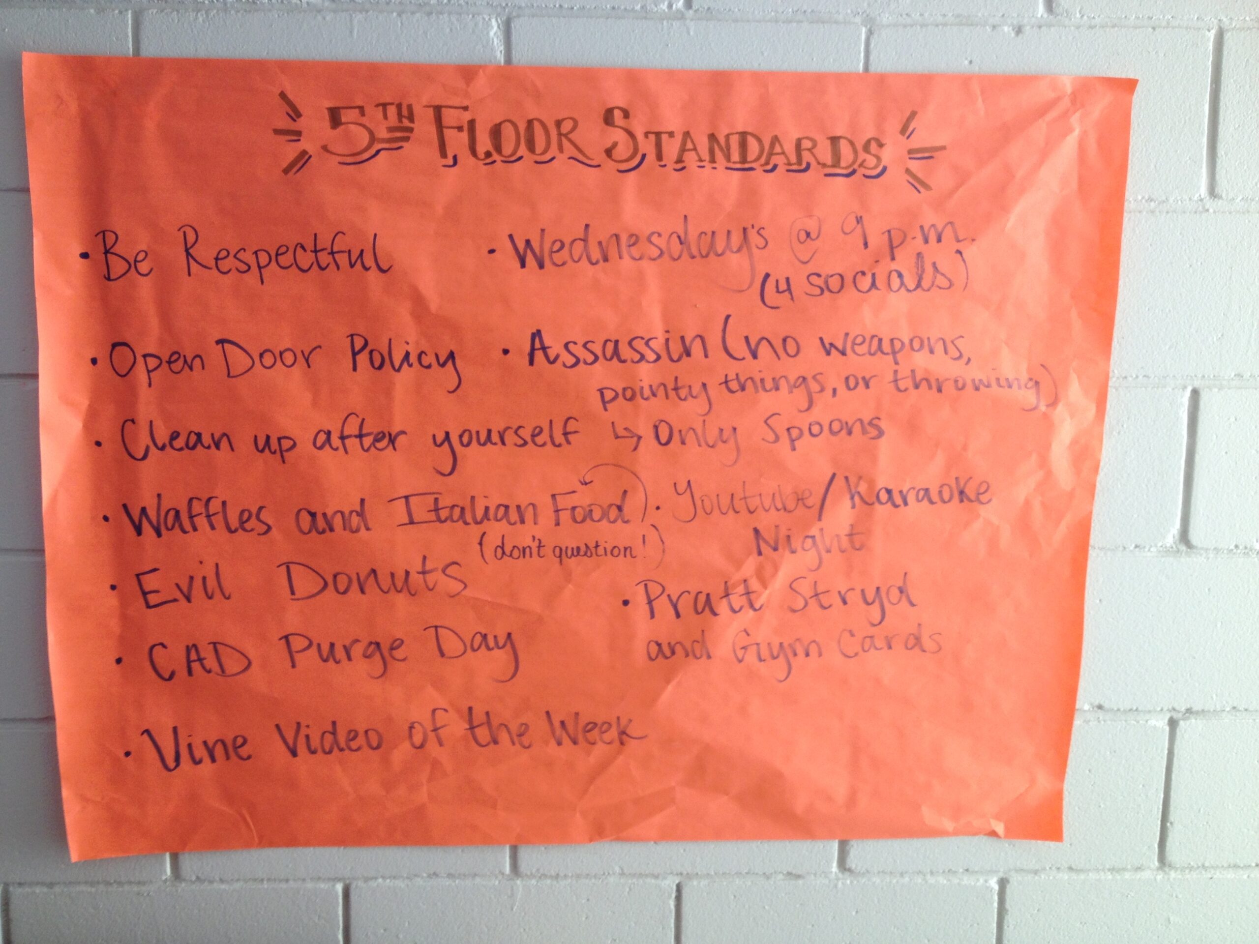 Floor Community Standards - Pratt Institute