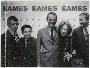 Photograph of Jerry Okuda, Charles Eames, Rowena Reed Kostellow, and ...
