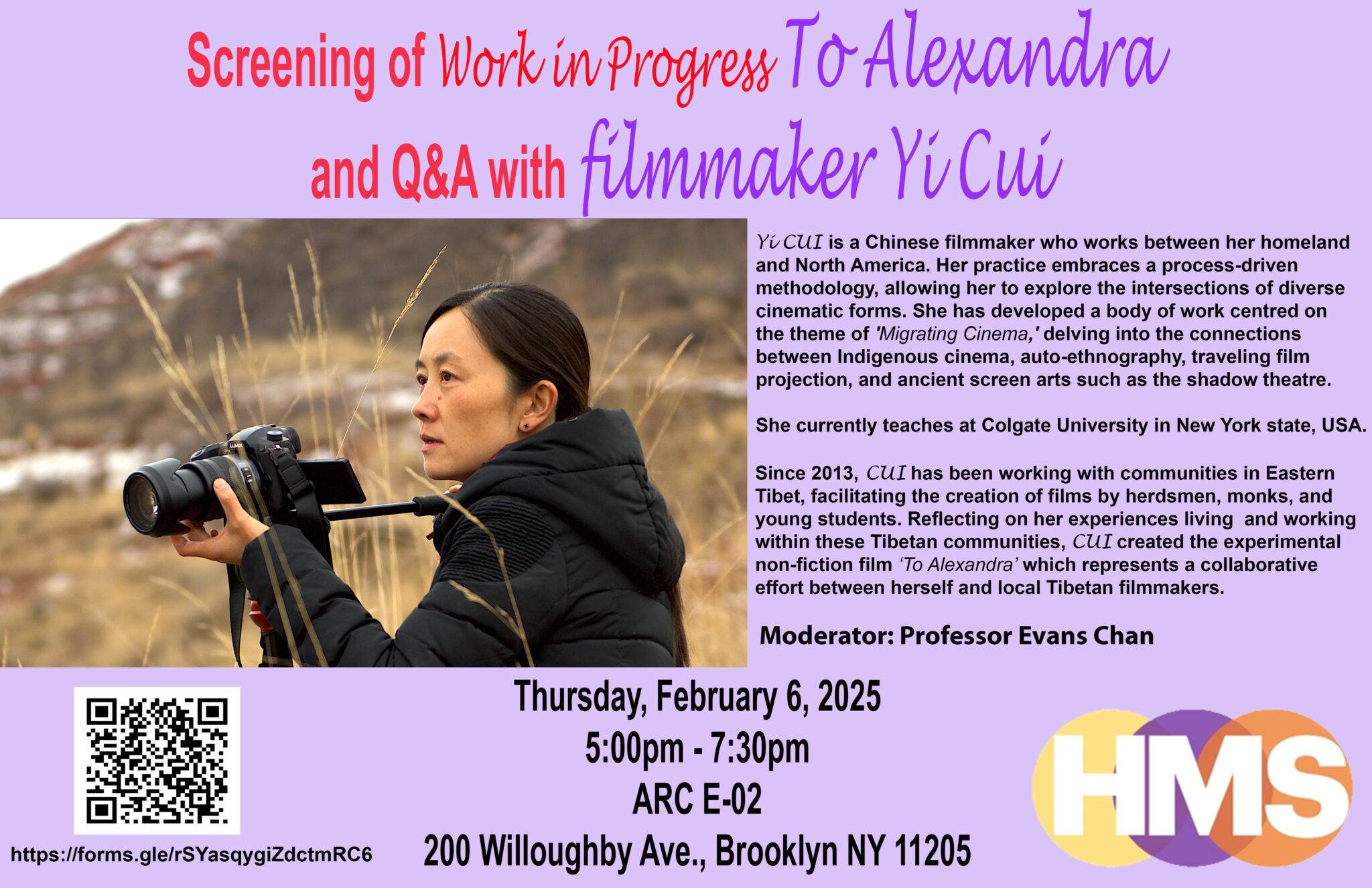 Screening of Work in Progress To Alexandra and Q&A with filmmaker Yi Cui